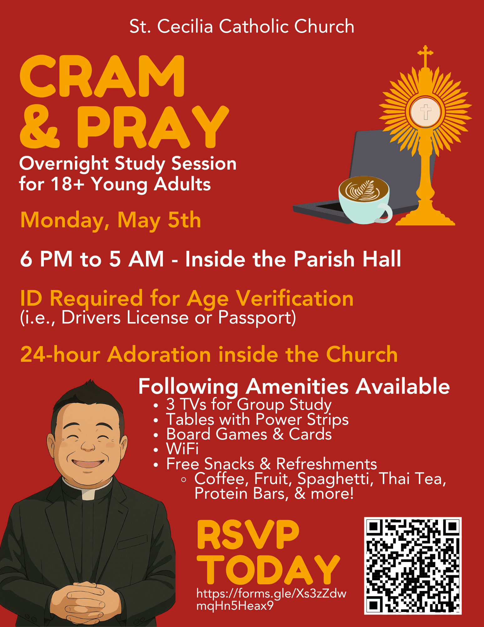 Cram & Pray - Young Adult Overnight Study Session